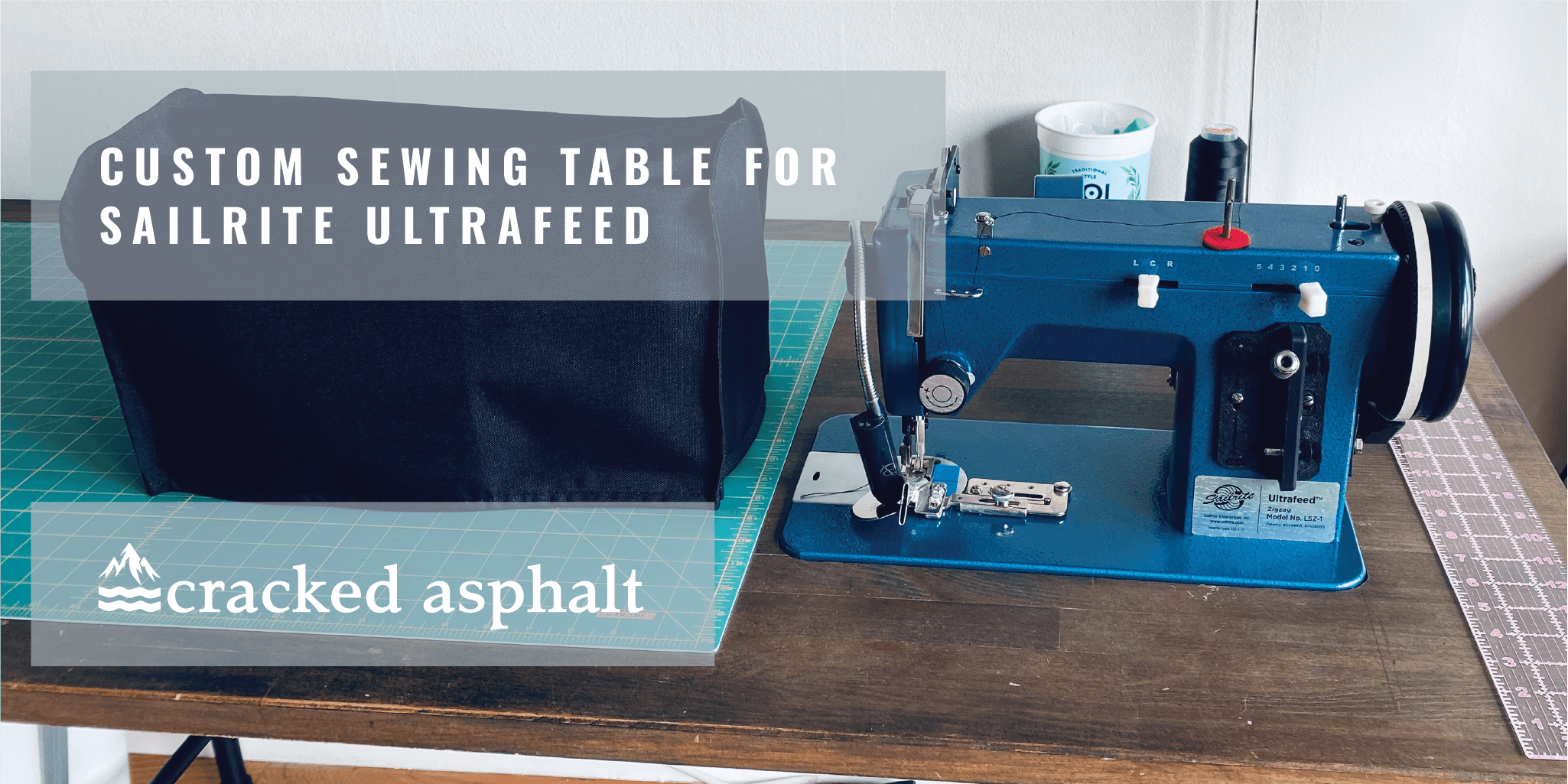 Custom Sewing Table for Sailrite Ultrafeed - Cracked Asphalt